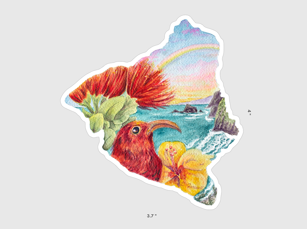 Big Island Silhouette Sticker | E Farewell Artistics