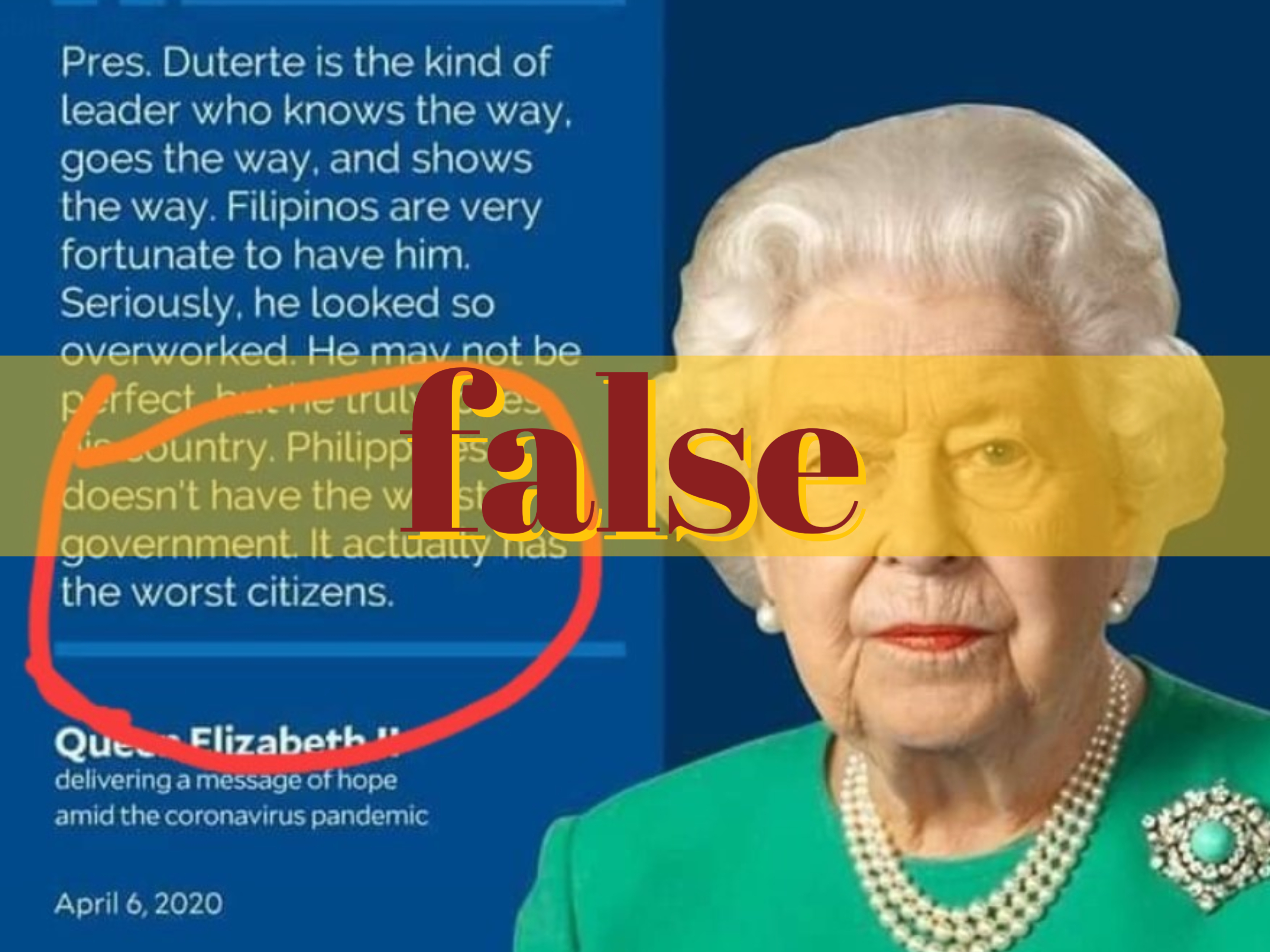 Yet another fake quote: Queen Elizabeth didn’t praise Duterte