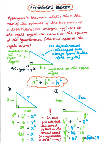 Geometry 21 - Trigonometry Rules - Pythagoras' Theorem | wharfedale-tutors