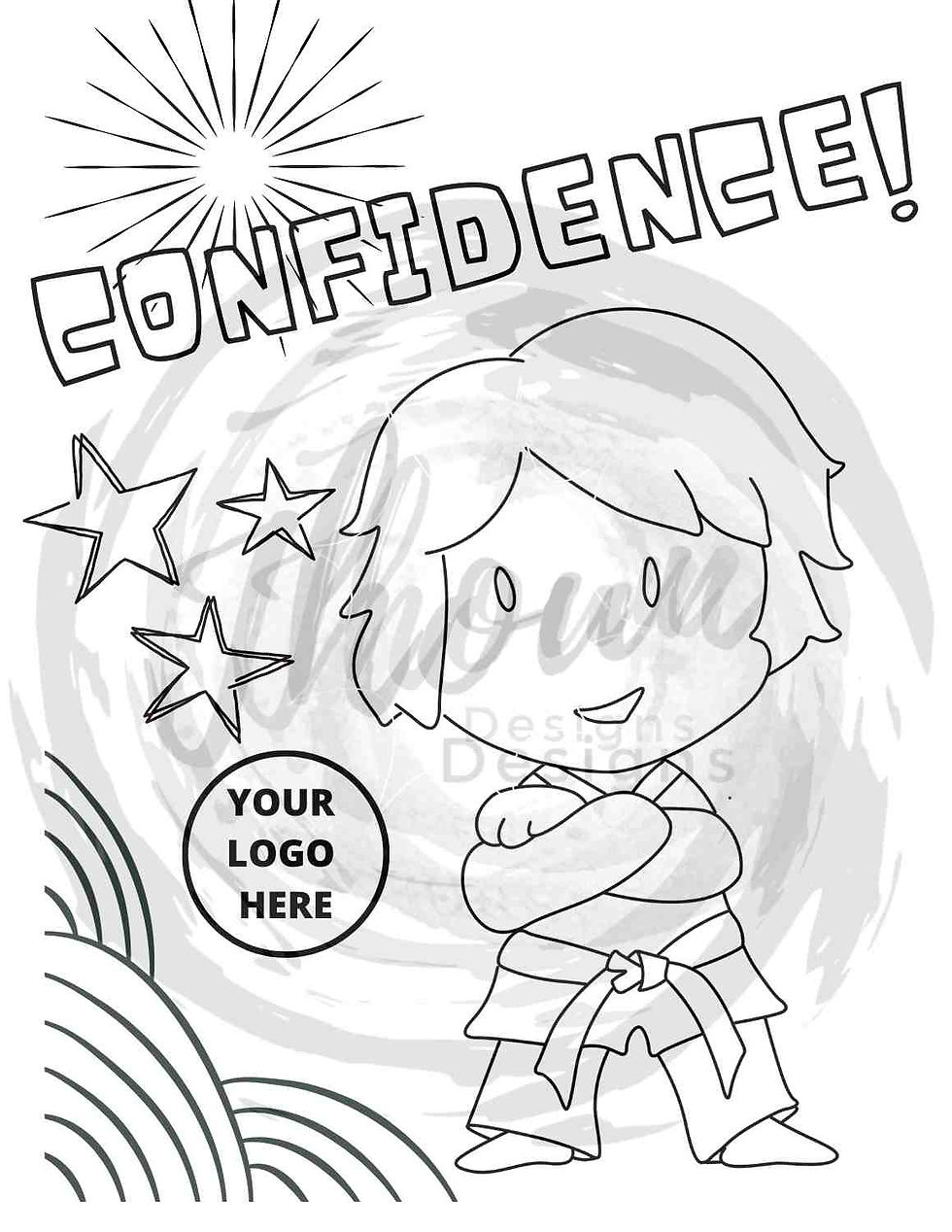 Confident Boy Coloring Page | Jhoundesigns