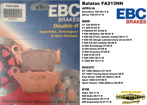 Pastilla freno FA213HH / EBC | imperio-racing