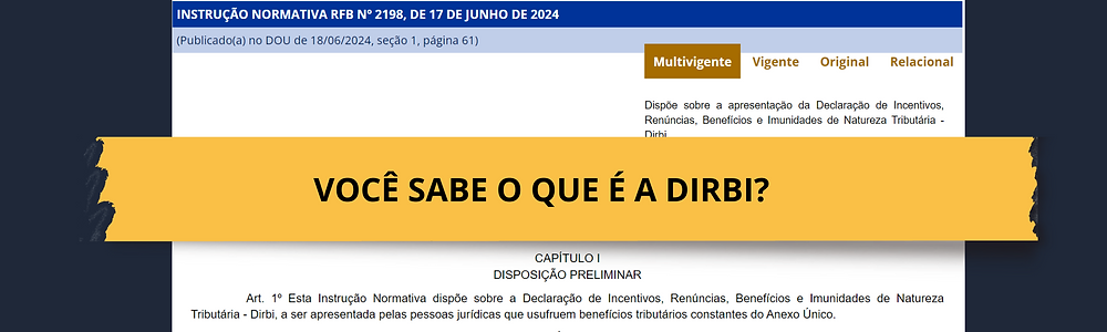 VOCÊ SABE O QUE É A DIRBI?