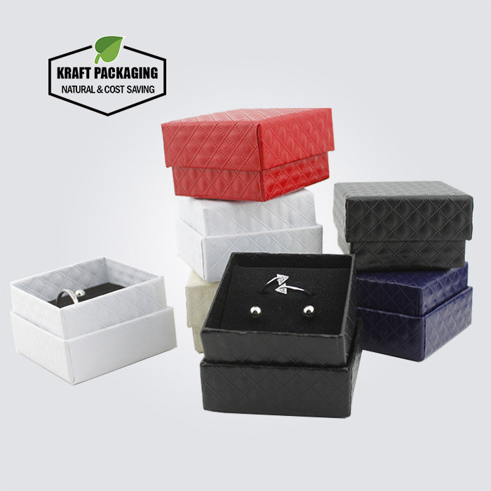 Color Textured Paper 2-piece Telescoping Jewelry Gift Boxes With Foam ...