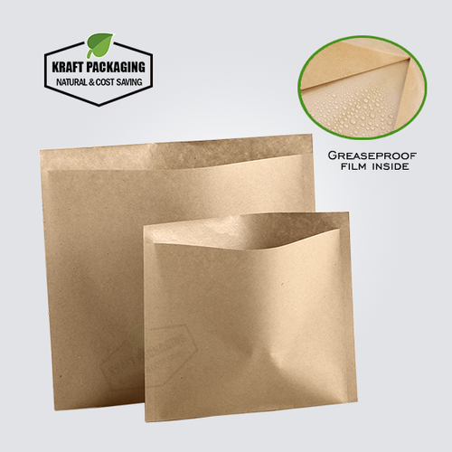 Greaseproof biscuit pancake baking food packing brown Kraft paper bag