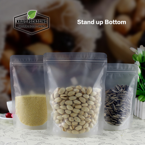 Frosted Clear Both Sides -Stand Up Zipper Pouch Bag