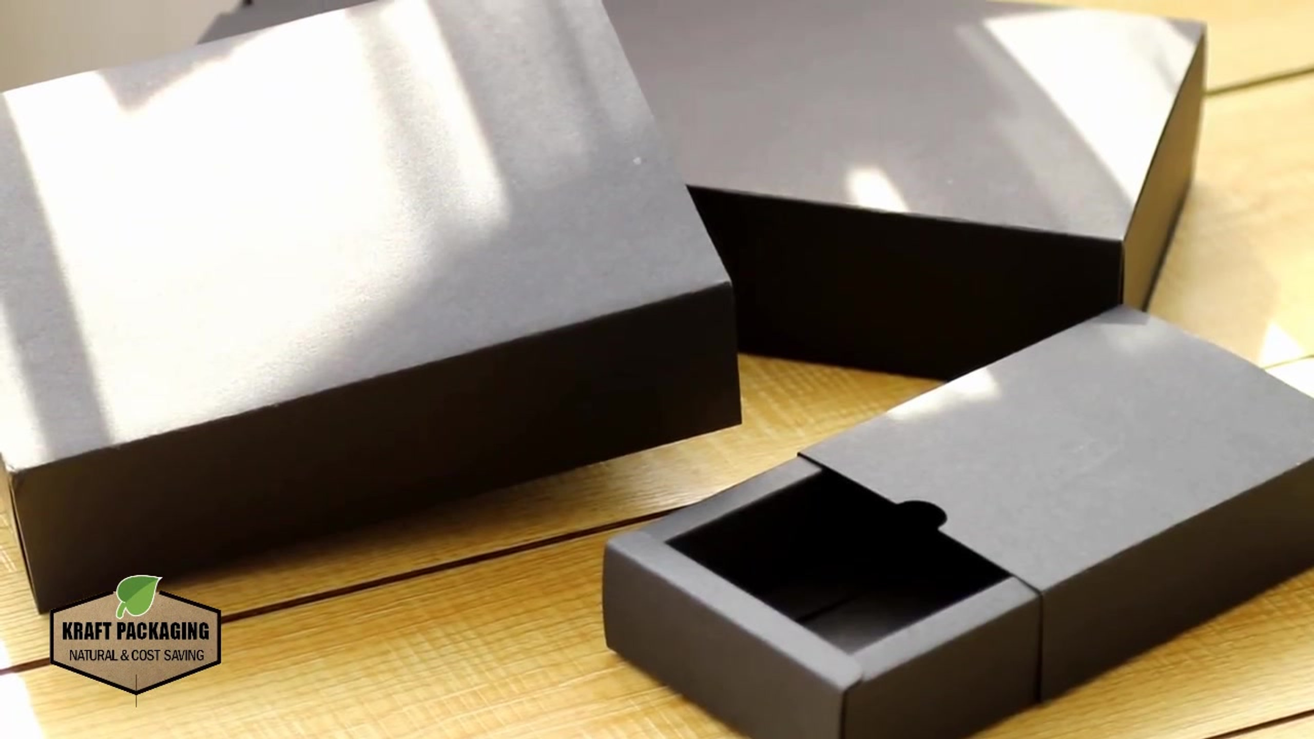 Buy Large Black Kraft Paper Slide Drawer Box Packaging