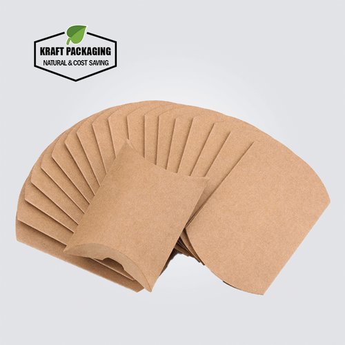 Brown Kraft Paper Pillow Shape Boxes Without Window Wholesale | Kraft ...