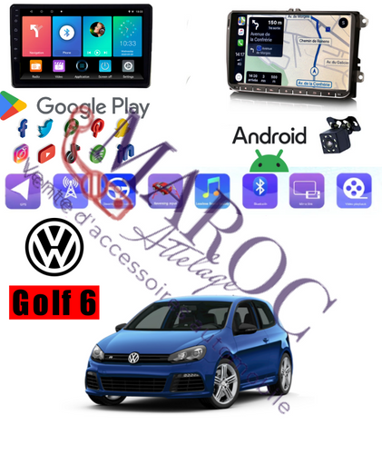 Android autoradio Volkswagen Golf 6 multimédia | Maroc Attelage