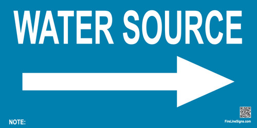 "Water Source" Sign- Directional/Reversible | Fire Line Signs