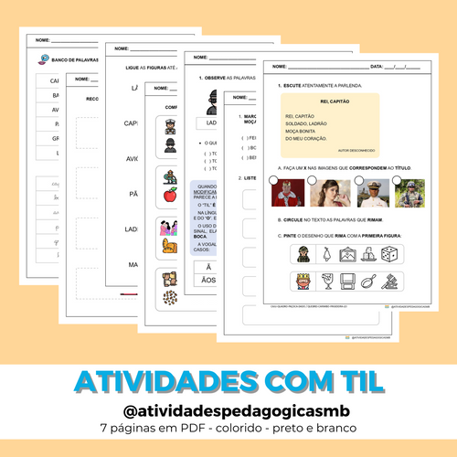 COMBO - atividades palavras com til - colorido - preto e branco ...