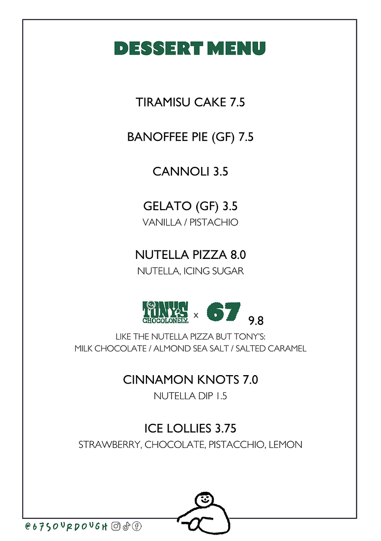 Menu | 67Sourdough