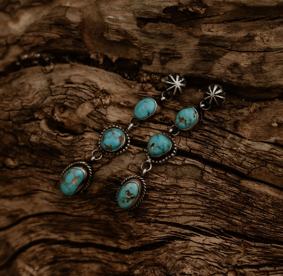 Number 8-Turquoise Drop Dangles | Westerntribe