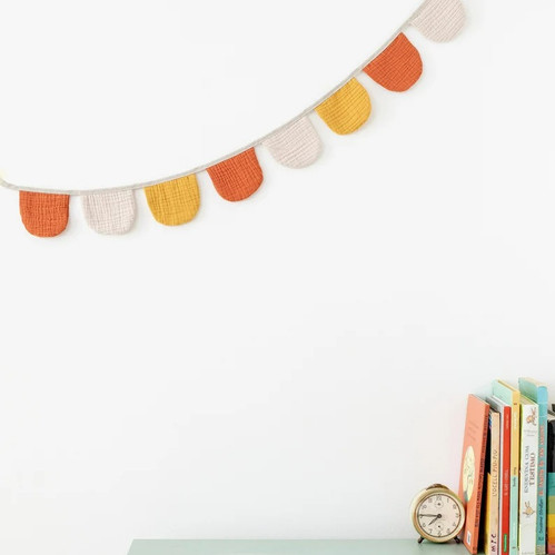 Handmade Cotton Banner Garland, Mustard and Orange | themulberrytreehouse