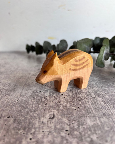 HolzWald Small Handmade Wooden Wild Boar Figurine | themulberrytreehouse
