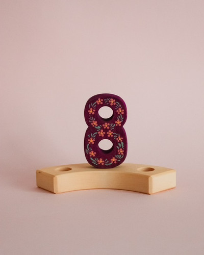 Hand-painted Wooden Birthday Ring Number 8 Ornament by Vera and The ...