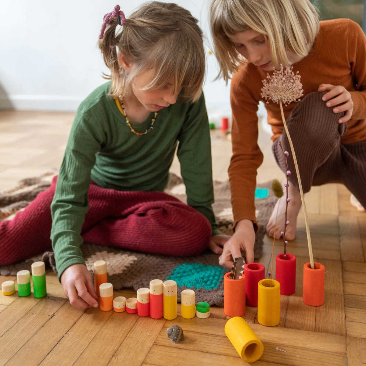 Grapat Lo-(Half Lola)-Stacking, Sorting & Peg People Set (Rainbow ...