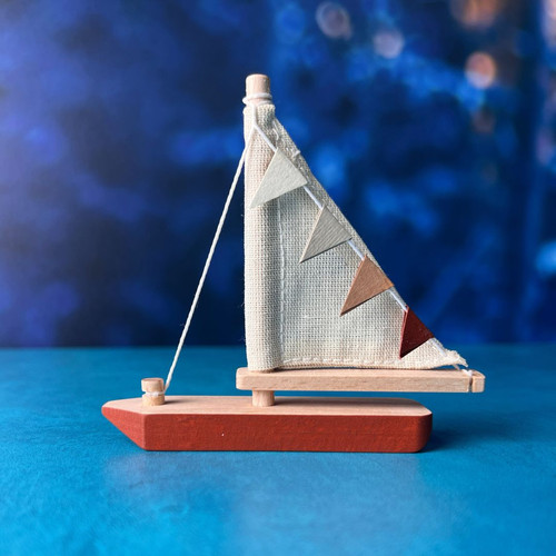 SABO concept Handmade Wooden Boat-Red | themulberrytreehouse