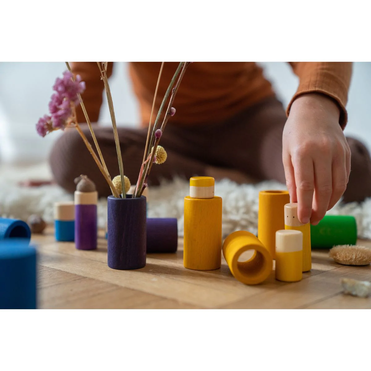 Grapat Lo-(Half Lola)-Stacking, Sorting & Peg People Set (Rainbow ...