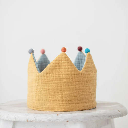 Handmade Reversible Birthday Crown with Pompom | themulberrytreehouse
