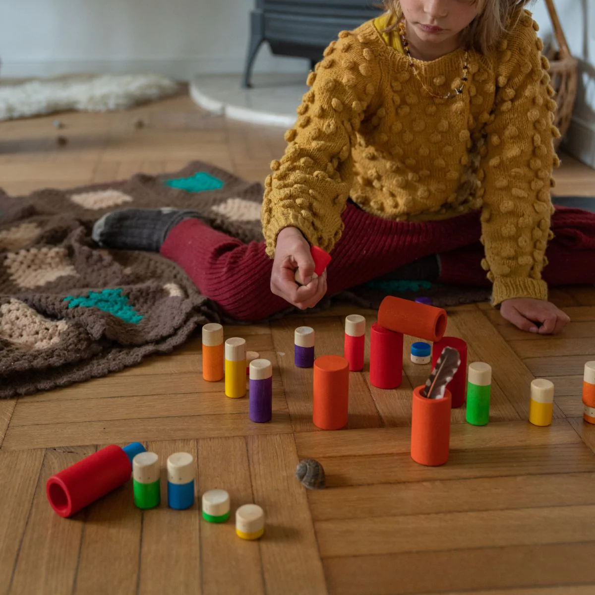 Grapat Lo-(Half Lola)-Stacking, Sorting & Peg People Set (Rainbow ...