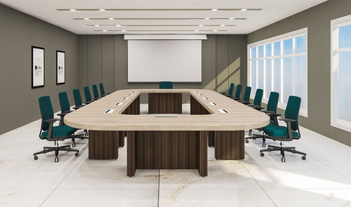 Platon Conference Table in Dark Walnut (14 seater) | Ergoflex (I) Pvt Ltd