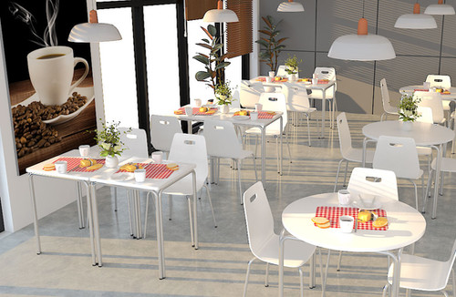 Danube Canteen Set Up in Marble White | Ergoflex (I) Pvt Ltd