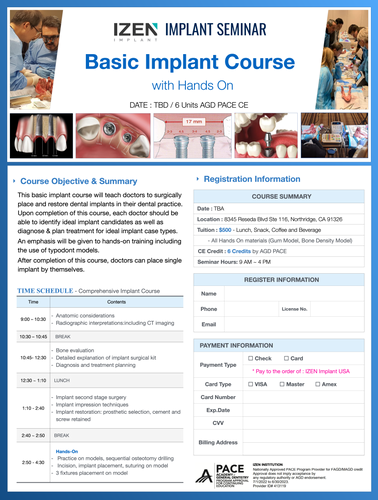 Basic Implant Course with Hands On | Izen Usa