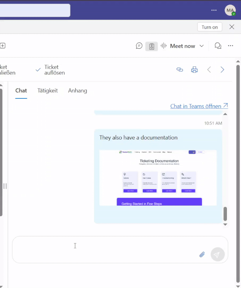 Unified Ticket Chat in Ticketing As A Service