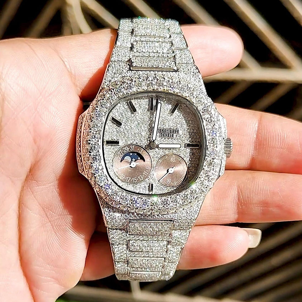 iced out Patek Philippe moissanite Watch | Bhatiya Gems & Jewel
