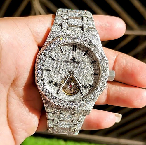 fully bust down AP moissanite watch | Bhatiya Gems & Jewel