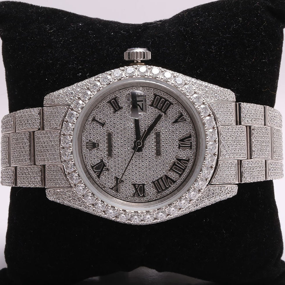 fully iced out Rolex datejust moissanite diamond watch | Bhatiya Gems ...