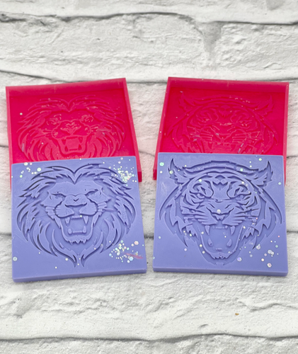 LION & TIGER Mould - 2 Squares Hand Poured Mould | Shotfeet Emporium