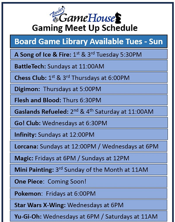 Zander's Game House | tabletop gaming space | Camarillo, CA, USA