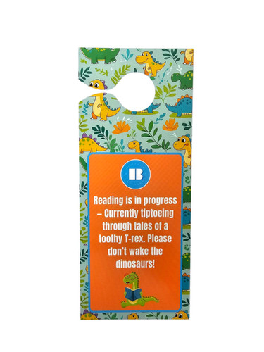 Dinosaur Discovery Do Not Disturb Reading Door Hanger | Beckette & Book
