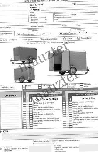Remorque fourgon simple essieu | Fiche entretien auto