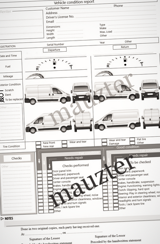 Commercial Vehicle Condition Report | Fiche entretien auto