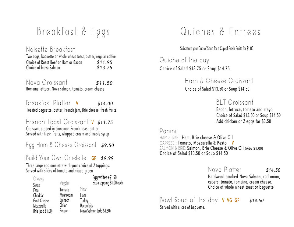 Updated Menu | Noisette French Café | United States | Boca Raton ...
