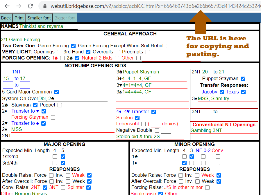 Filling out your convention card on BBO