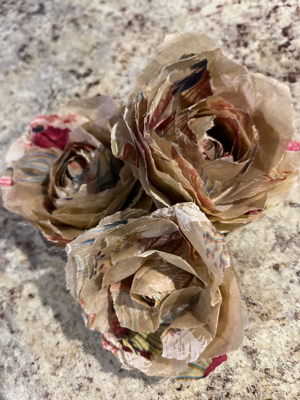 Elegant Roses made with tissue paper