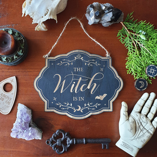 The Witch Is In Sign Wood Sign | yiskadesigns
