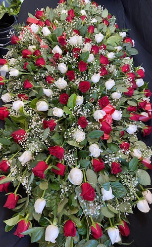 6ft Roses Casket Cover ( Pre Order please allow 3 days notice ...