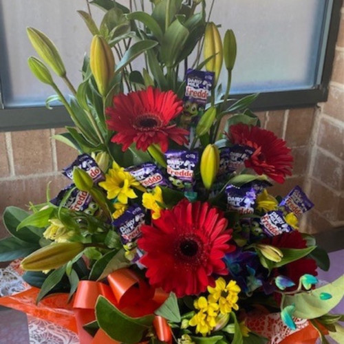 Large Florist Choice Box Arrangement with freddo Frog Chocolates ...