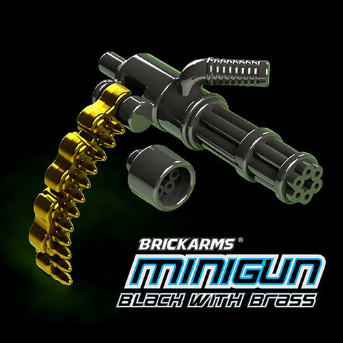 BrickArms Minigun with Ammo Chain | United Bricks | LEGO Minifigure