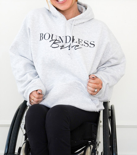 Boundless Babe Script Hoodie - Ash | Rollettes