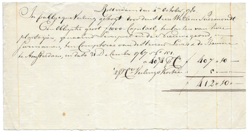 Willem Suermondt buys a bond tied to two Surinamese plantations, 1780 ...