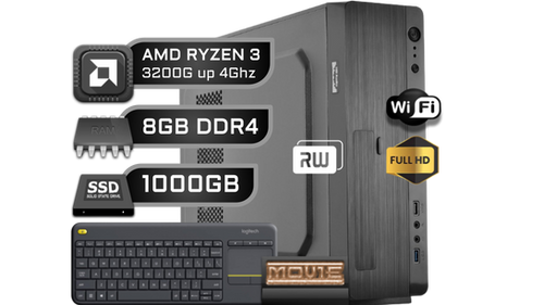 Ordenador PC BALANI MOVIE™ R32S AMD RYZEN 3 3200G/8GB/1TB/RX VEGA/DVD ...