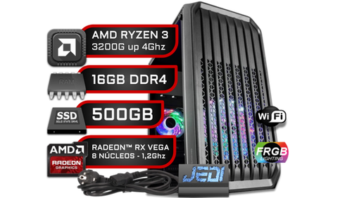 PC Gaming BALANI JEDI™ RS32 AMD RYZEN 3 3200G/16GB/500GB/RGB (Carbon ...