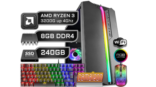 PC Gaming BALANI CAMALEON™ R32 AMD RYZEN 3 3200G/8GB/240GB/RGB (Savage ...