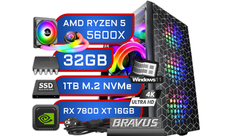 PC Gaming BALANI BRAVUS™ XTR GrandPrix! AMD RYZEN 5 5600X/32GB/1TB/RX ...