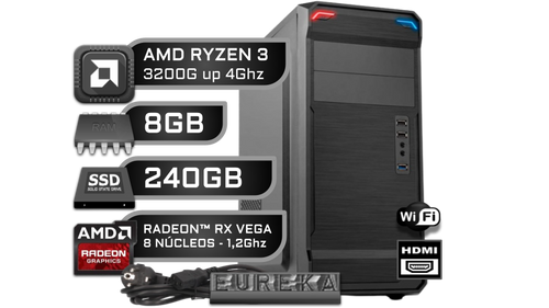 Ordenador PC BALANI EUREKA™ R32 AMD RYZEN 3 3200G/8GB/240GB/RX VEGA ...